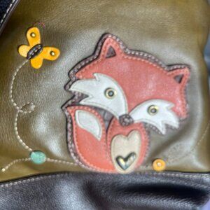 Chala | Bags | Chala Leather Fox Shoulder Cross Body Purse With Racoon ...
